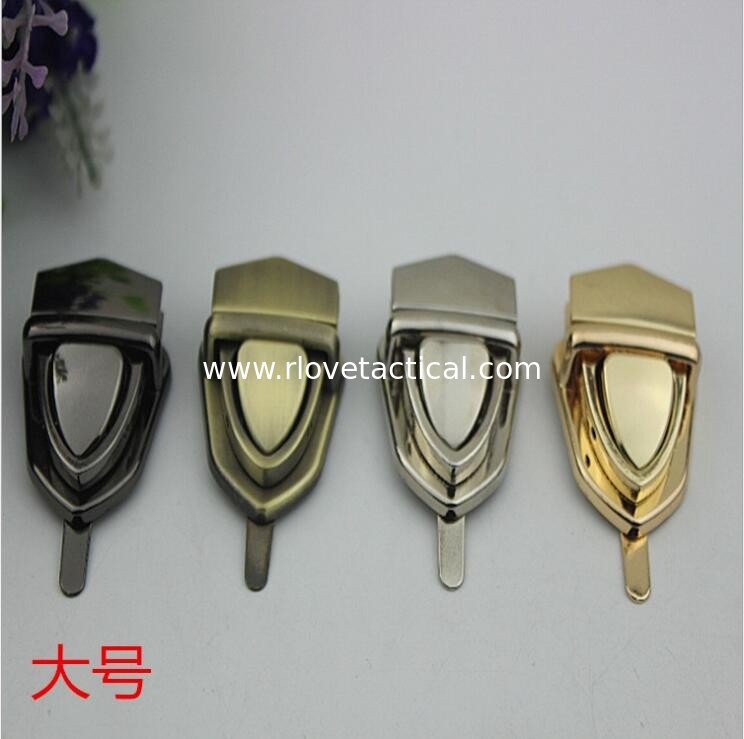 Promotional bag metal fittings handbag locks modern light gold push lock for leather bags