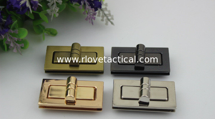 Hot sale bigger multicolor square type zinc alloy purse turn lock hardware