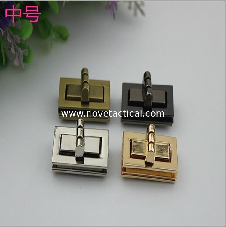Wholesale zinc alloy metal accessories medium square ring 4 colors bag locks