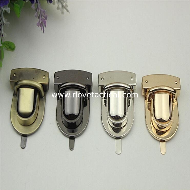 High end custom bag lock nickel color metal snap press lock for bag accessories