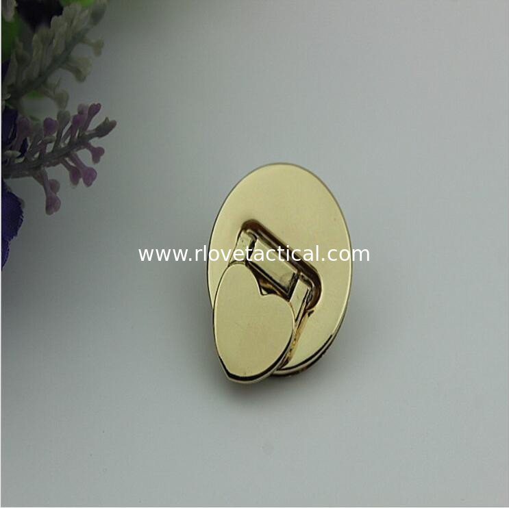 New style shiny gold round shape heart accessories metal turn lock for handbag