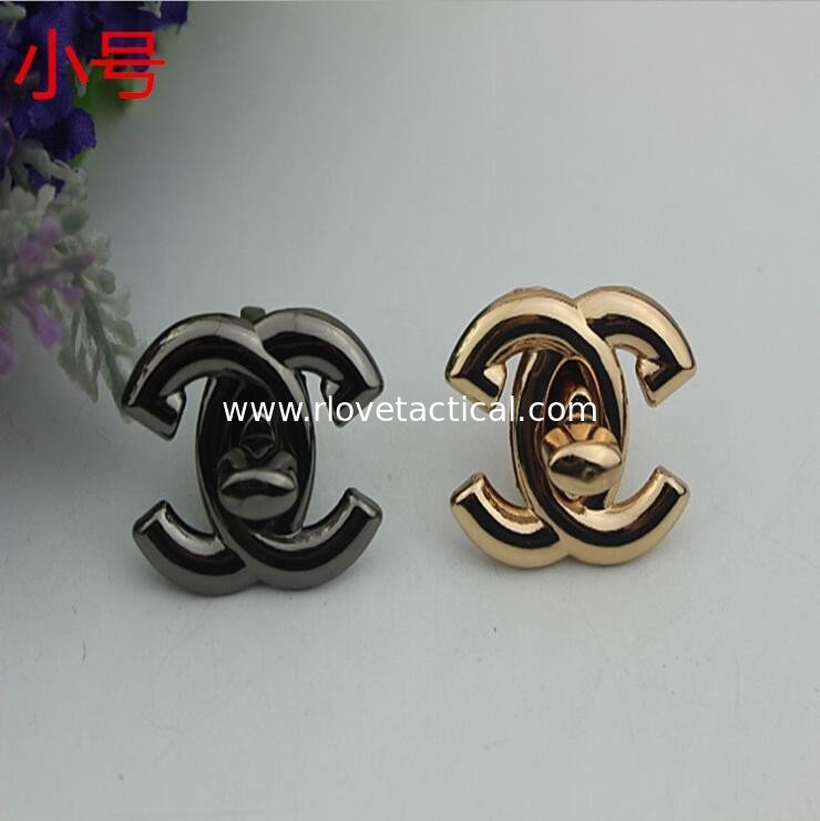 Factory Cheap Price Nickle Free Plating Gunmetal Color Metal Twist Turn Lock For Handbags