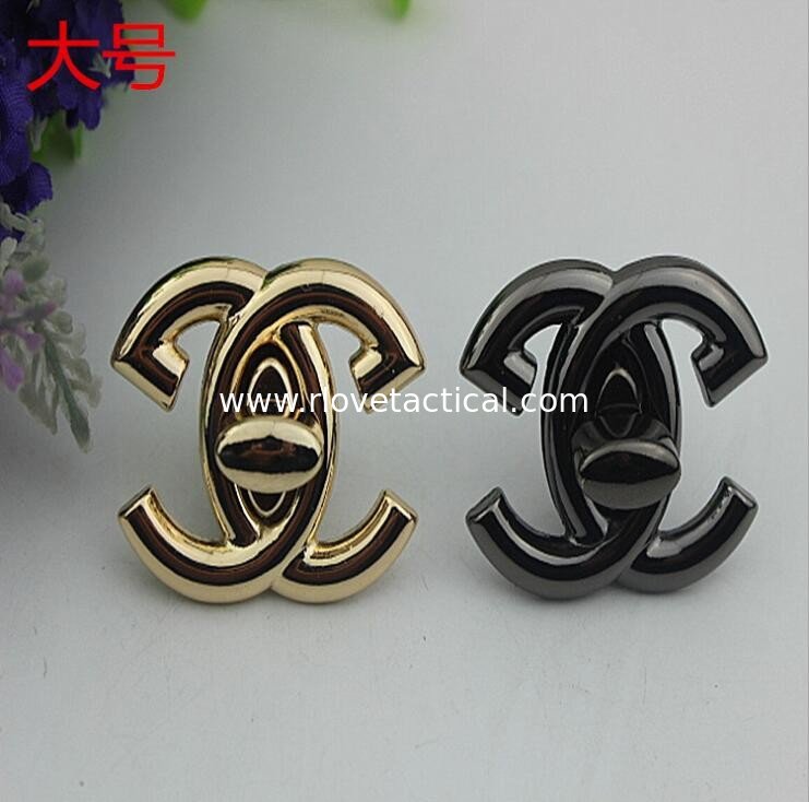Handbag Closure Accessories X Letters Gunmetal Color Twist Lock