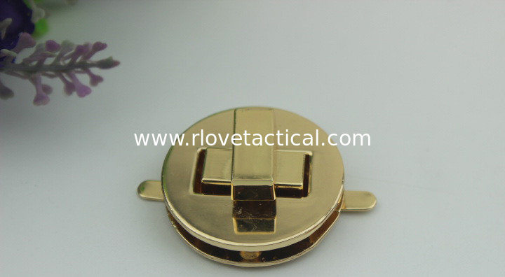 OEM leather bag metal accessories round shape nickel color twist turn locks for purse