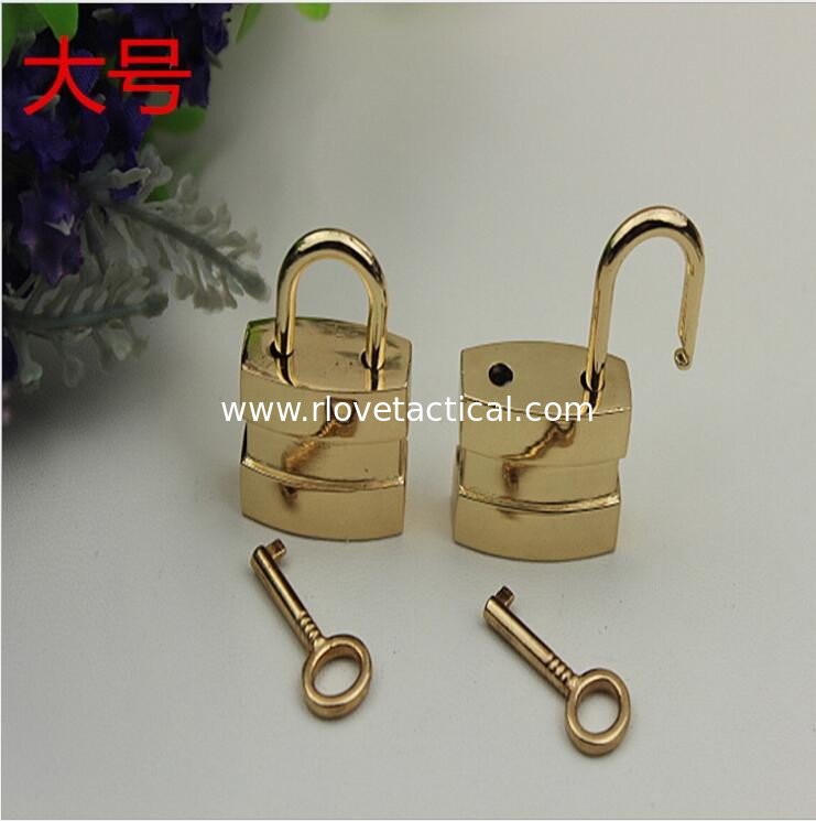 HOT SALE OEM design durable light gold cheap zinc alloy decorative padlock with key