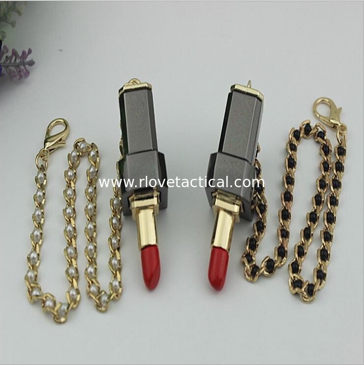 2019 Latest fashion leather bag ladies handbag light gold decorative lipstick locks with metal chain