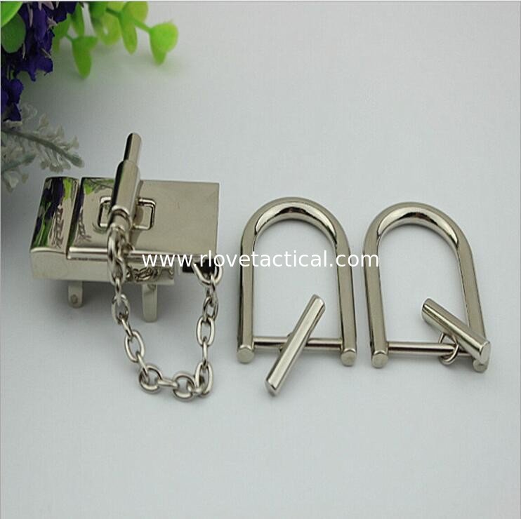 Personality design three-piece suit silver color metal accessories zinc alloy rectangle bag locks