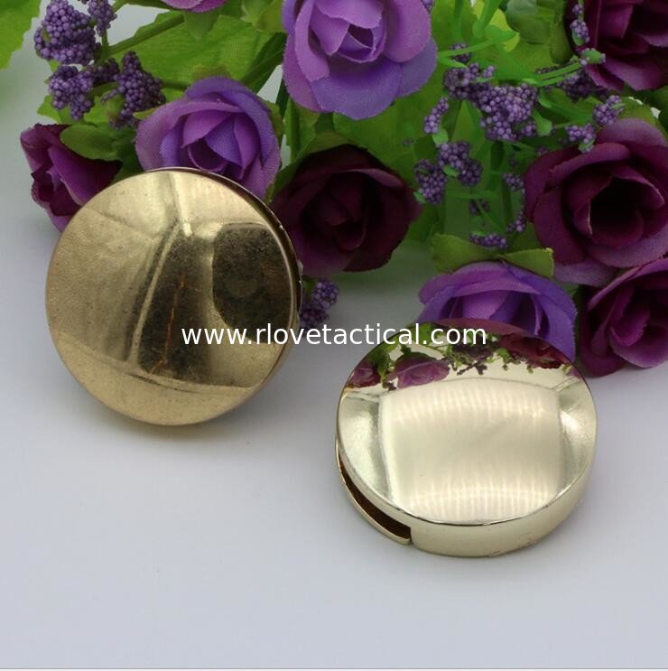 Personalized custom light gold and nickel round shape decorative bag locks