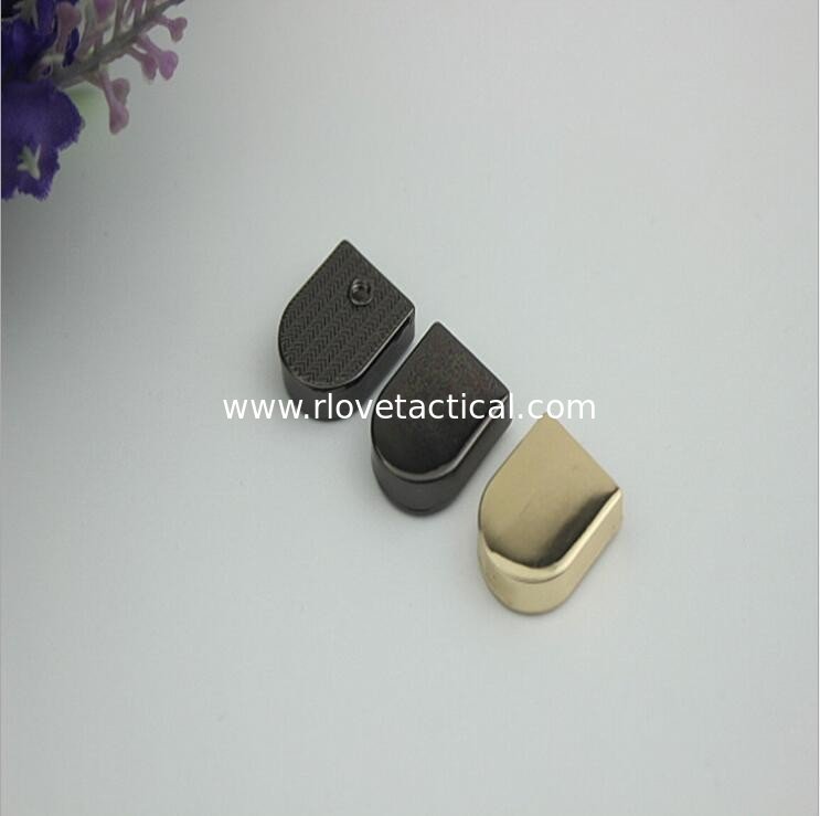 China manufacturer customized light gold square handbag metal cord end clip