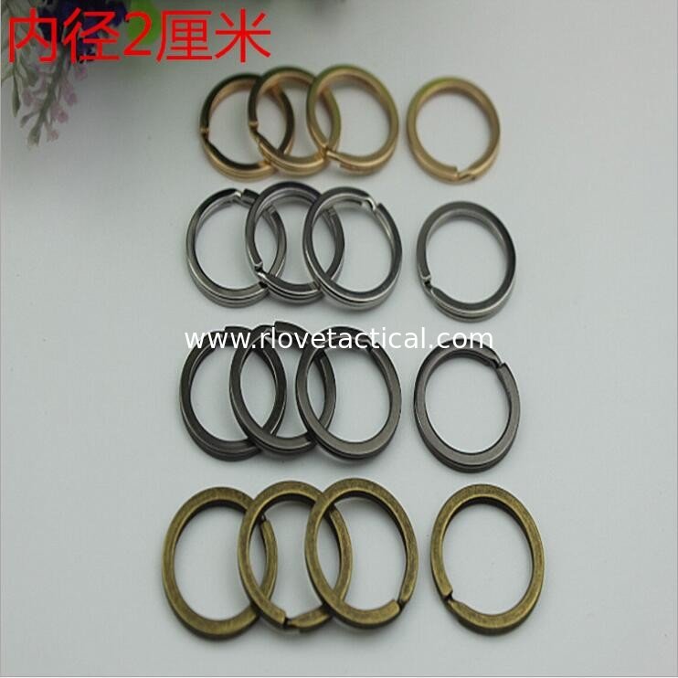 Hang Chain Hook DIY Craft Key Hardware Nickel Color Iron Round Flat Split Key Ring