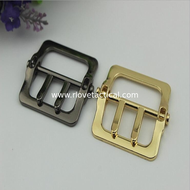 Most popular new arrival zinc alloy handbag accessories gold 45 mm double pin belt buckle