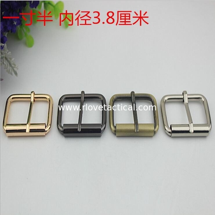 China Manufacturer Gold Nickel Free Plated 38 MM Iron Roller Single Prong Pin Buckles for Handbag