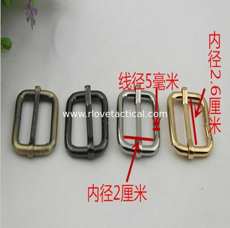Hot sales hanging brush anti brass color 26 mm iron adjust square ring adjustable buckle for bags