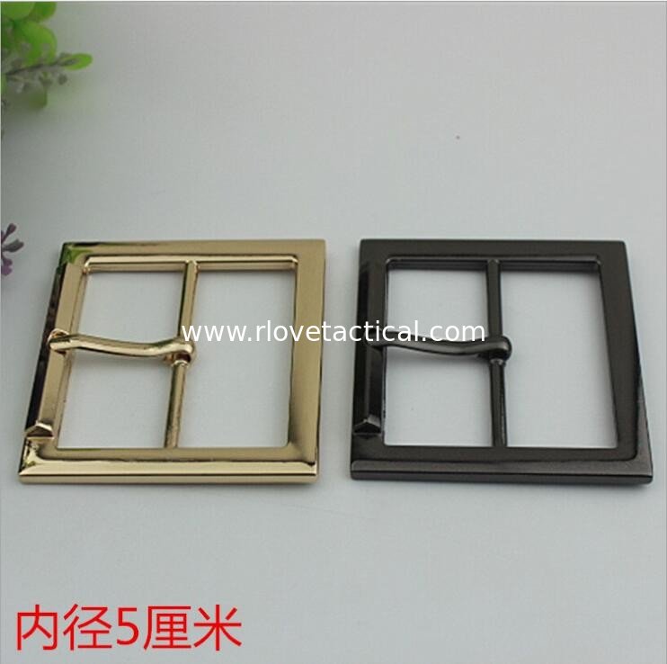 Free sample eco-friendly metal material zinc alloy 50 mm square coat pin belt buckle for women