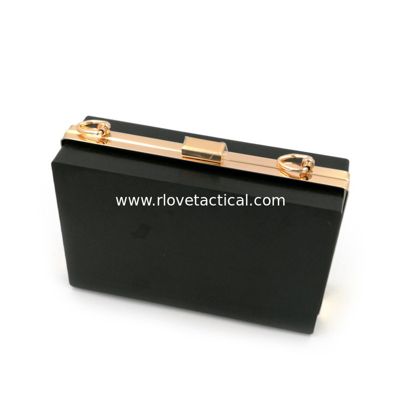 2019 New style 18*10.5 CM gold square shape metal clutch purse frame with plastic shell