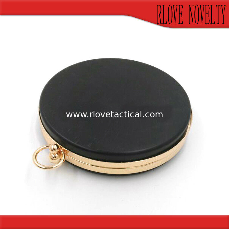 2019 Fashion 142 mm light gold round shape metal box purse frame with plastic shell