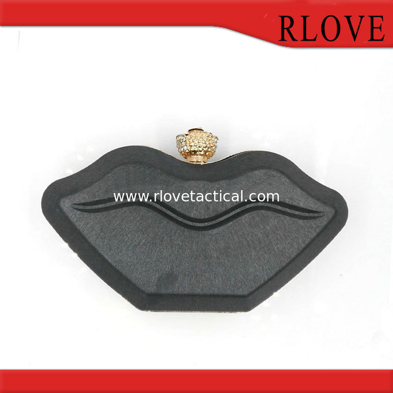 Manufacture Diamond Decorative Gold Color Metal Purse Frame Box