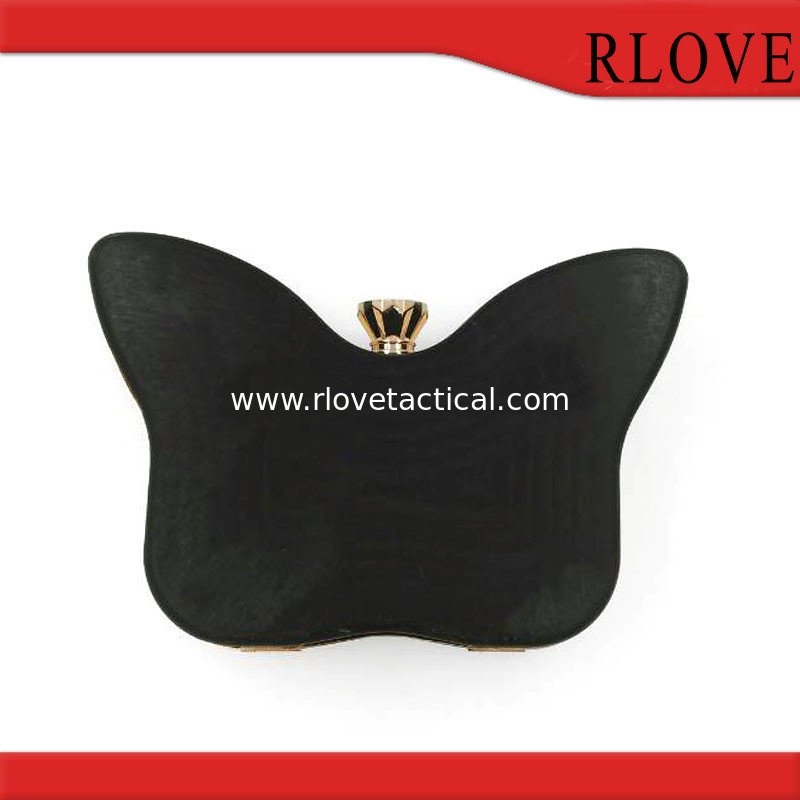 Custom butterfly shape bag hardware gold color metal box clutch frame