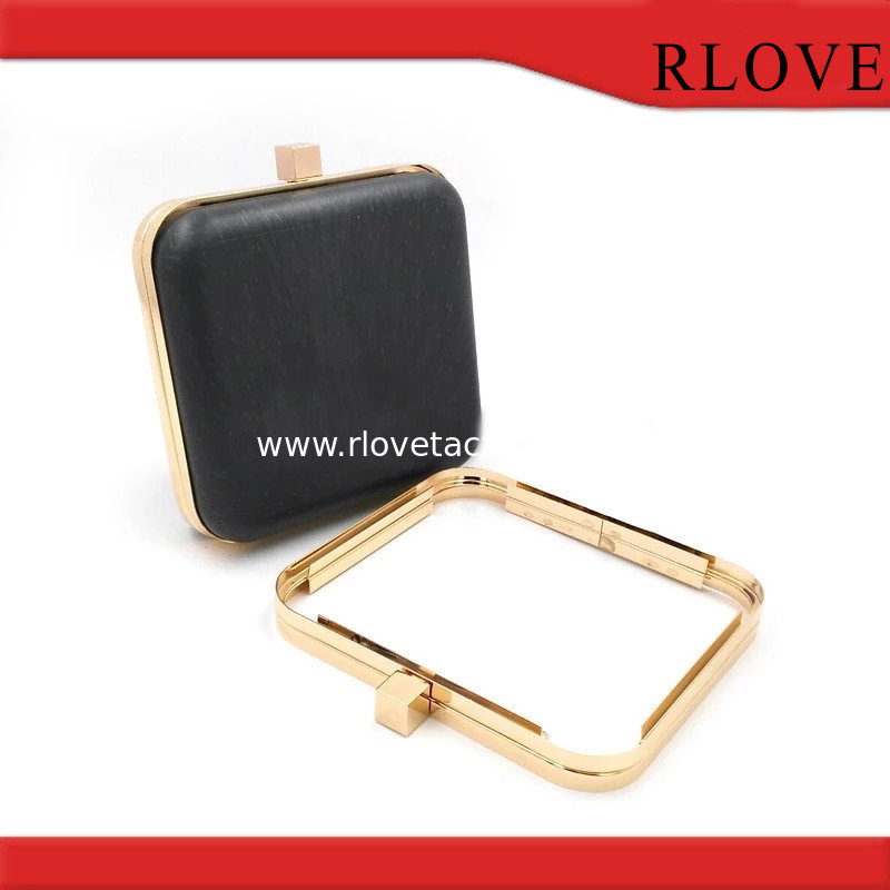 Popular Gold Color Square Shape Clutch Box Metal Frame Bag Making Accessories