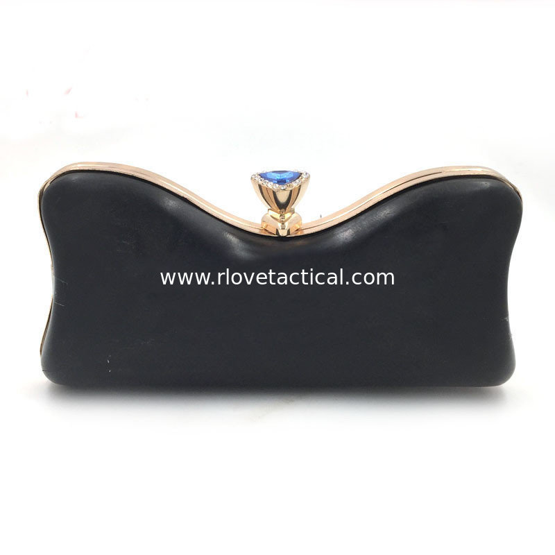 Fashion Design Diamond Decorative Gold Plastic Shell Box Purse Case Frame
