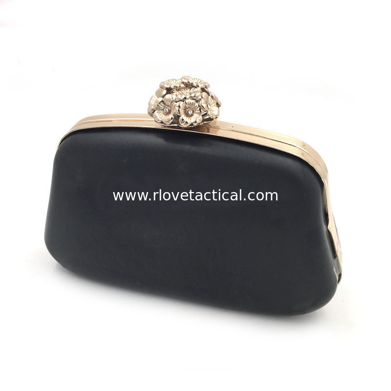 Bag part accessories gold metal flower lock purse plastic Box metal frame