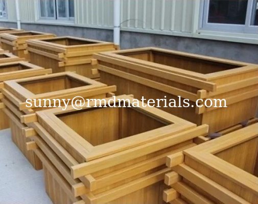WPC plastic flower pot for artificial plants supplier