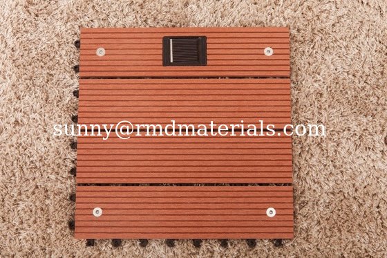 Wpc decks  interlocking outdoor flooring with solar light supplier