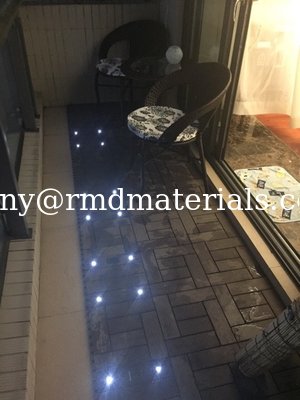 WPC interlocking decking with solar light, CE certificate supplier