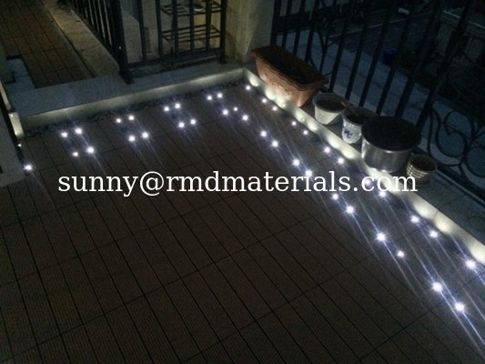 WPC interlocking decking with solar light, CE certificate supplier