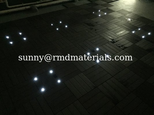 WPC interlocking decking with solar light, CE certificate supplier