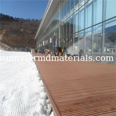 Outdoor solid WPC wood flooring deckings in ski resort (RMD-57) supplier