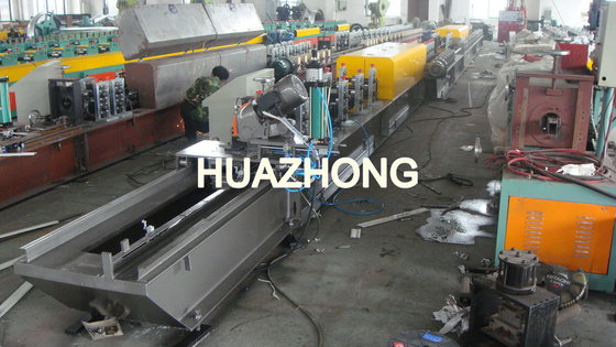 0.27--0.5mm Rolling shutter slat forming machine for 60mm with punching device, Gr15 roller