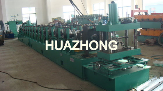 3 Curvature PLC Automatic Guardrail Forming Machine With 100mm Shaft Diameter , Roll Forming Equipment