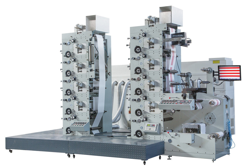 Ten Color Stack Type Flexo Printing Machine , 60m/min Flexo Paper Cup Printing Machine 