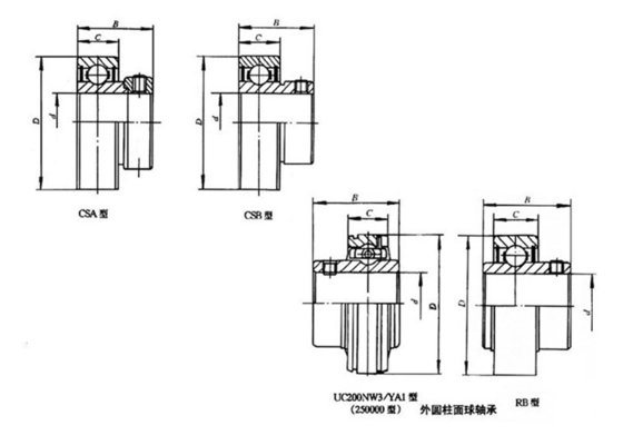 Professional Supplier of Ball bearings with cylindrical outside surface of an outer ring CSB211-34 , UC203NW3/YA1 , RB20