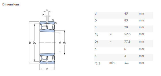 BS2-2209-2CS / VT143 Spherical Roller Bearing Stainless Steel / Bearing Steel Rolling Bearing