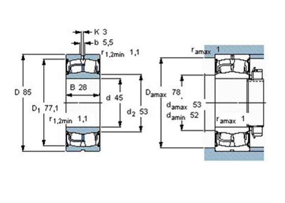 BS2-2209-2CS / VT143 Spherical Roller Bearing Stainless Steel / Bearing Steel Rolling Bearing