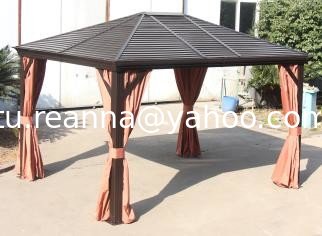 Alum Metal Roof Gazebo Outdoor Pavilion Garden Gazebo Sunlight Board Garden Gazebo Metal Type Pavilion Park Leisure Tent