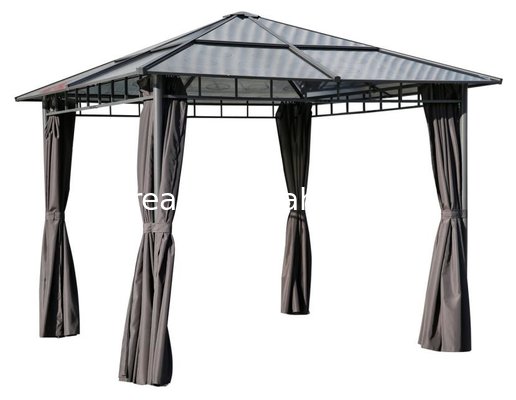 Alum Metal Roof Gazebo Outdoor Pavilion Garden Gazebo Sunlight Board Garden Gazebo Metal Type Pavilion Park Leisure Tent