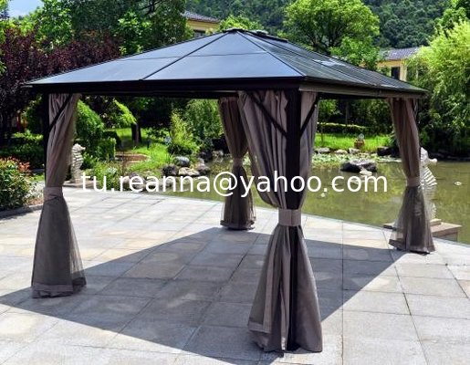 Alum Metal Roof Gazebo Outdoor Pavilion Garden Gazebo Sunlight Board Garden Gazebo Metal Type Pavilion Park Leisure Tent
