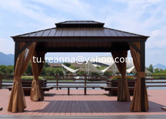 Alum Metal Roof Gazebo Outdoor Pavilion Garden Gazebo Sunlight Board Garden Gazebo Metal Type Pavilion Park Leisure Tent