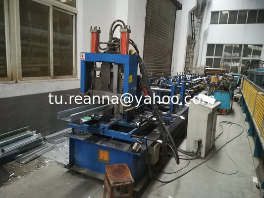 350MPa Galvanized Purlin Roll Forming C Z Exchangeable Purlin Roll Forming Machine Post Punching and Cut to Length Type