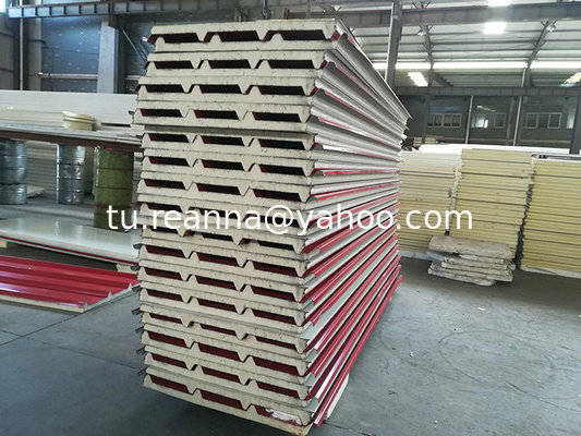 PPGI Steel Coils 950 Type Polyurethane(PU) Sandwich Panel for Garage PU Sandwich Panel Roof Panel