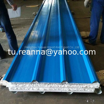 Polystyrene Sandwich Panel Waterproof Exterior Wall and Roof  PPGI Steel EPS Sandwich Panel