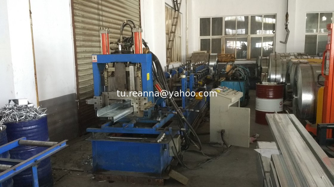 Post Punching and Cut to Length Type C Z Exchangeable Purlin Roll Forming Machine C Z Purlin Roll Forming