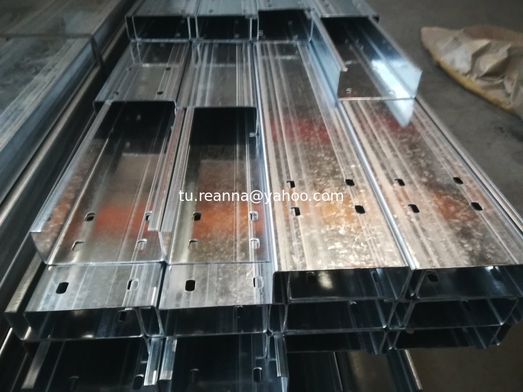 350MPa Galvanized Purlin Roll Forming C Z Exchangeable Purlin Roll Forming Machine Post Punching and Cut to Length Type