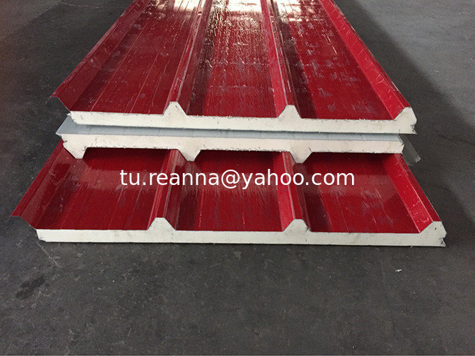Colored Steel Wall Or Roof Materials Polyurethane(PU) Sandwich Panel PU Sandwich Panel Roof Panel