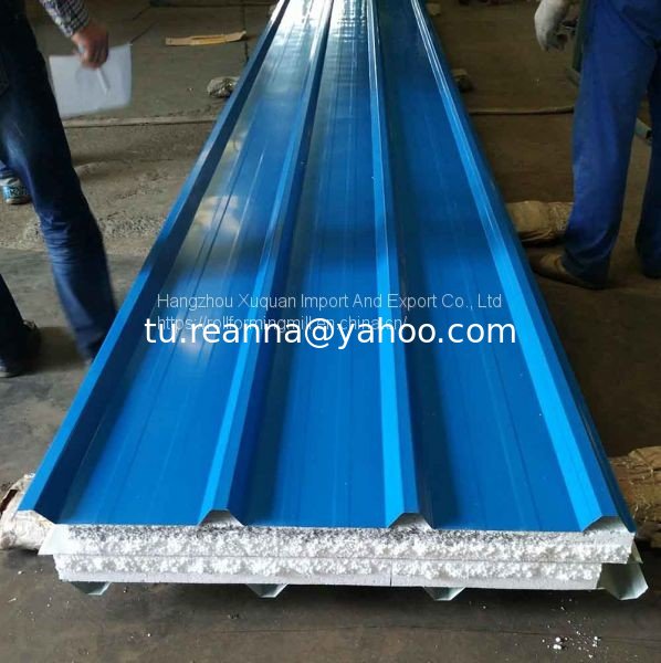 Polystyrene Sandwich Panel Waterproof Exterior Wall and Roof  PPGI Steel EPS Sandwich Panel