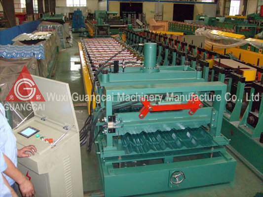 Color Plate Glazed Tile Hydraulic Cold Roll Forming Machine with PLC Control