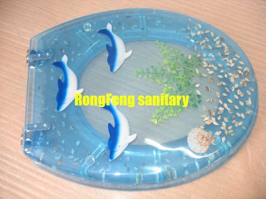 polyresin toilet seat cover,MDF ,color toilet,PP toilet seat,sea star,shell transparent,